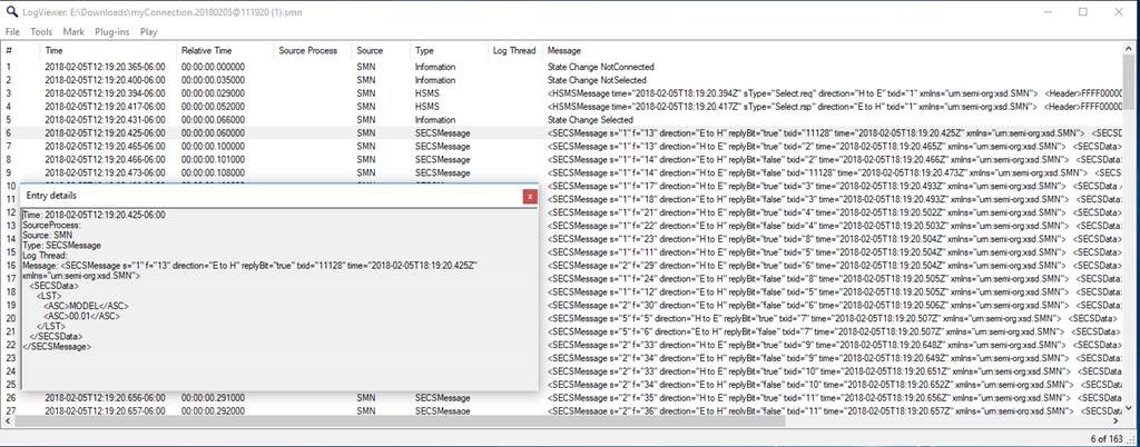 Secs Gem Series Message Logging
